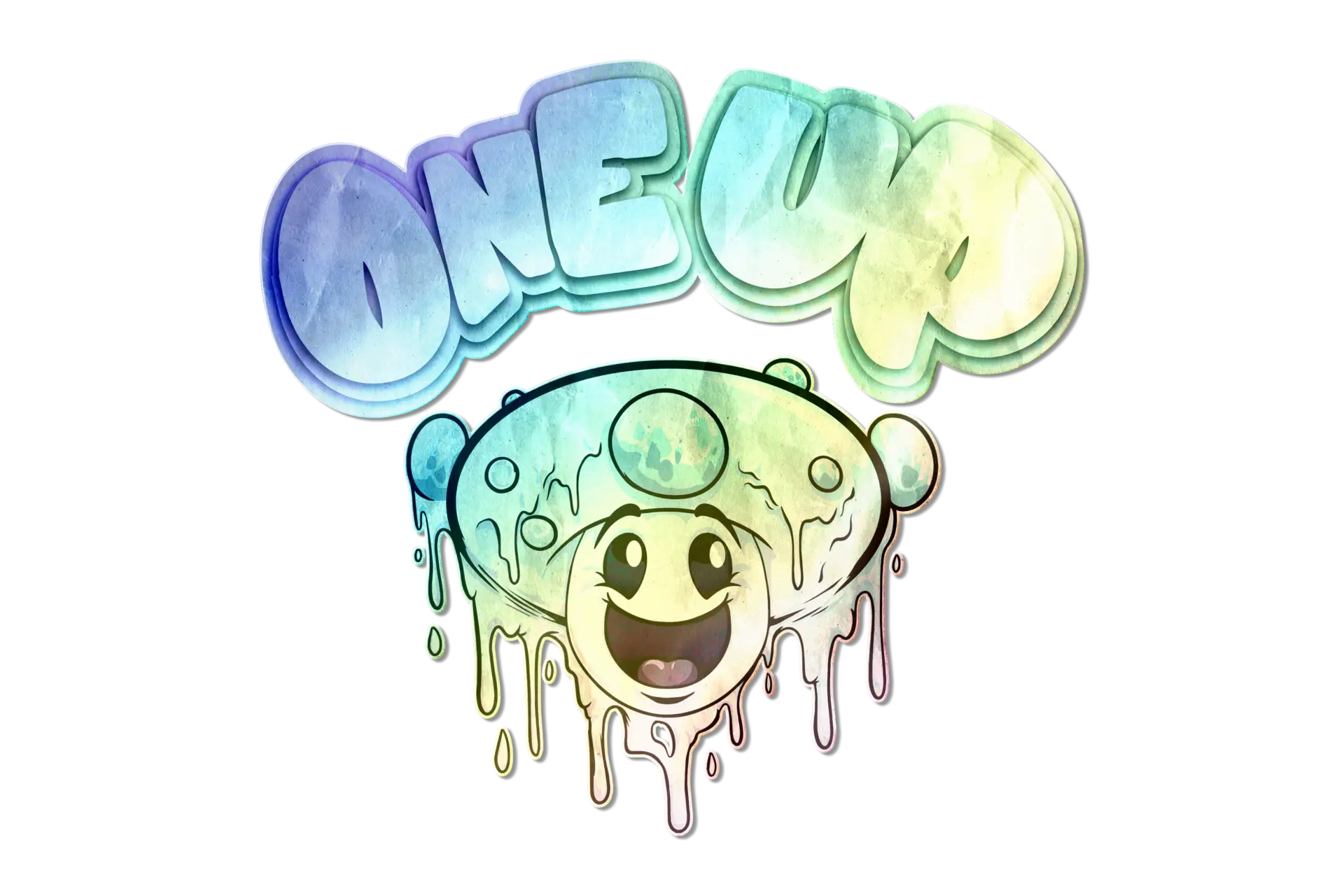 One Up Vibe - One Up Logo with Mushroom- Rainbow Paper